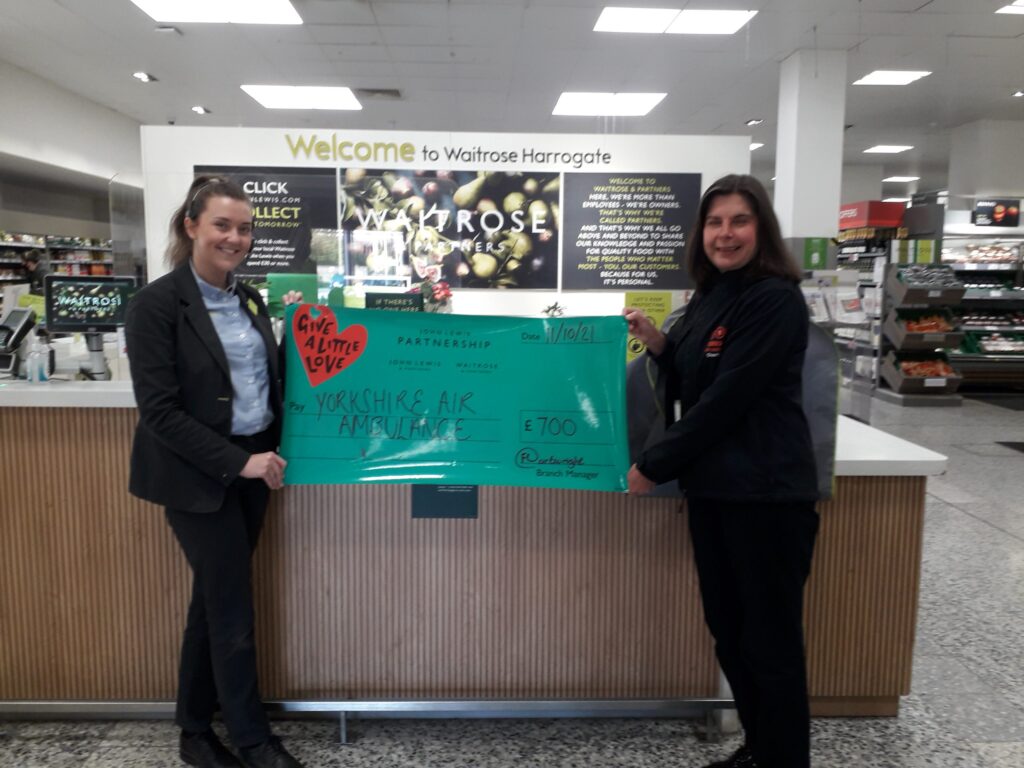 Waitrose Harrogate 'Give a Little Love' to YAA with £700 donation ...